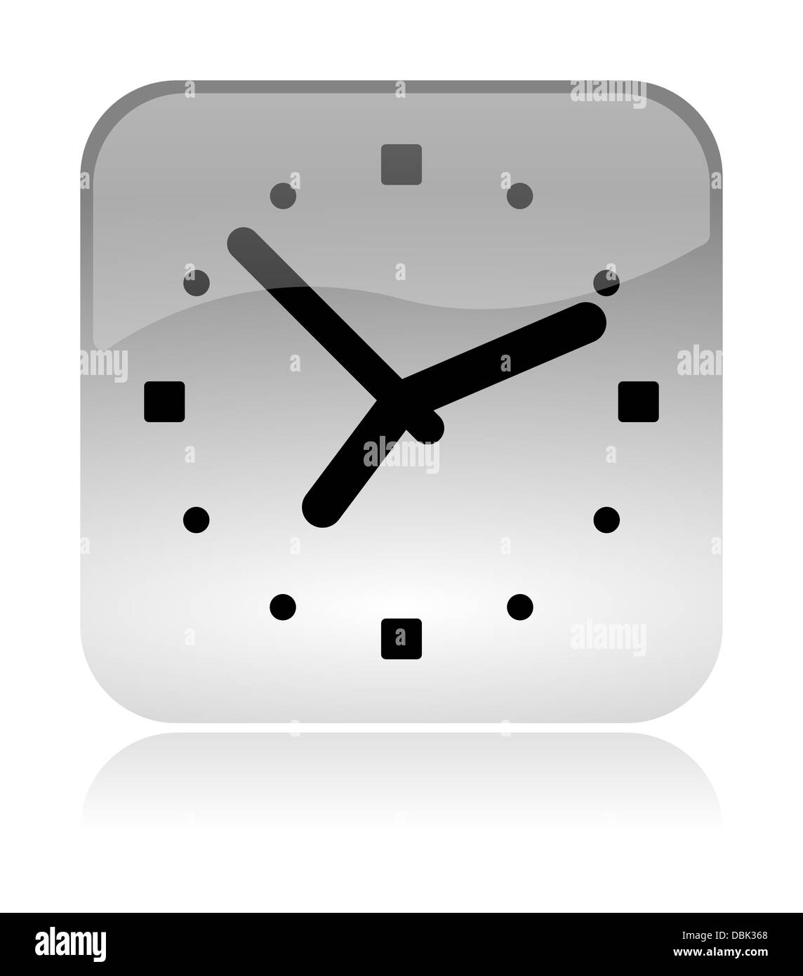 Analog clock time white, transparent and glossy web interface icon with ...