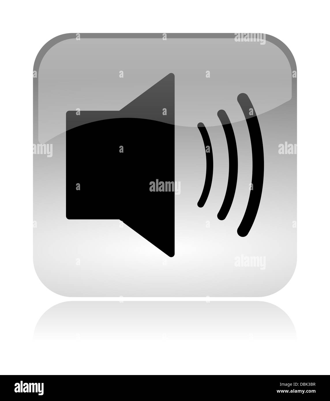 audio speaker white, transparent and glossy web interface icon with ...
