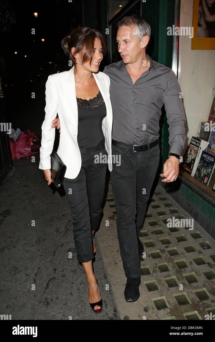 Gary Lineker and Danielle Bux leaving the Groucho Club in Soho London ...