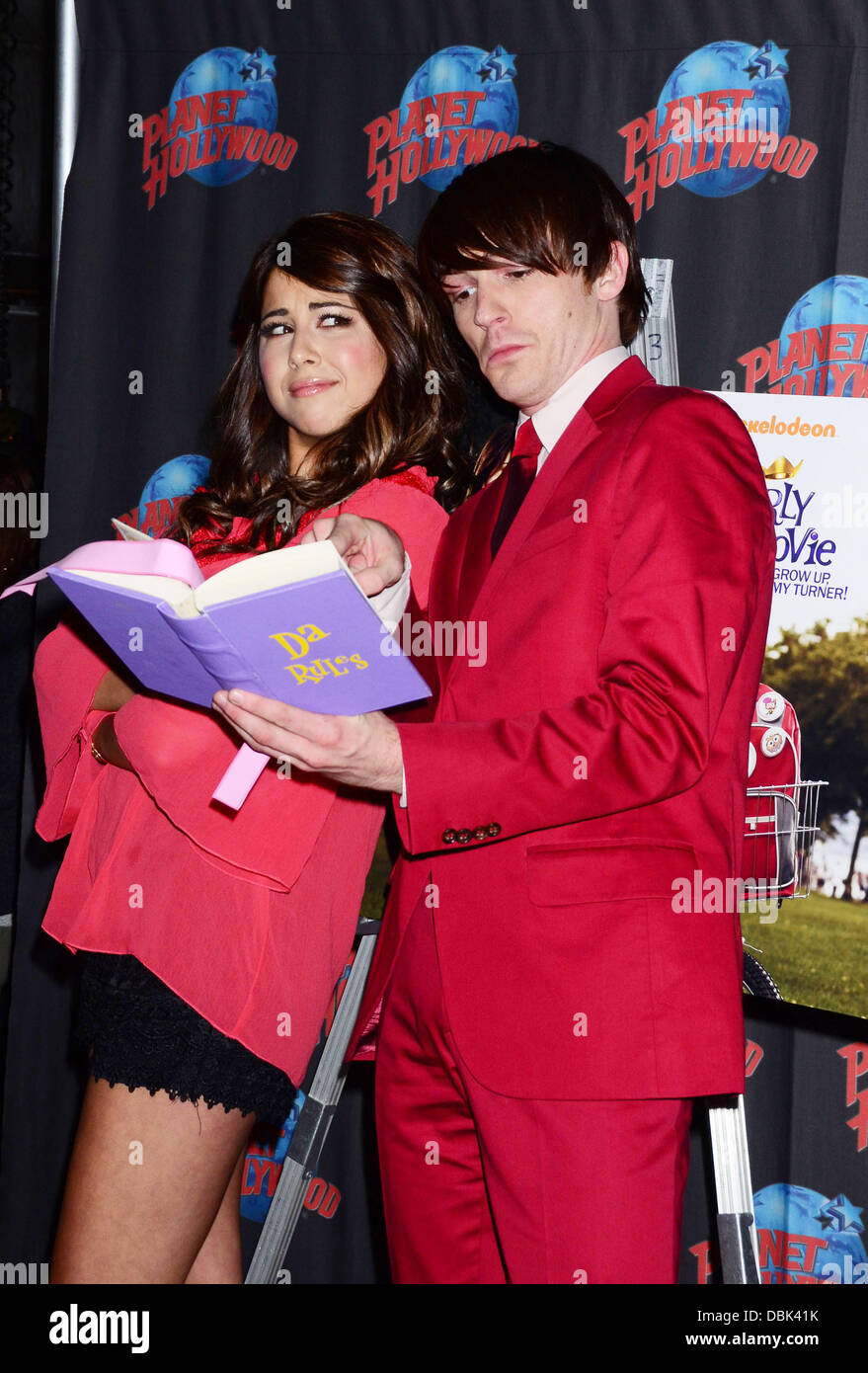 Daniella Monet and Drake Bell appears at Planet Hollywood to promote ...
