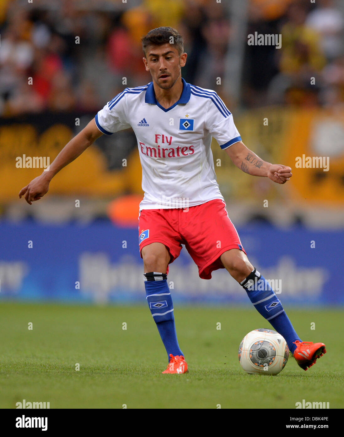 Dresden, Germany. 31st July, 2013. Hamburg's Kerem Demirbay is pictured ...