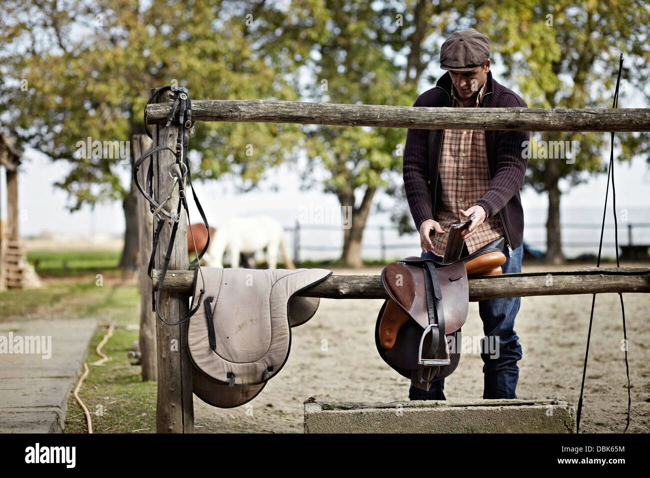 Hanging riding equipment hi-res stock photography and images - Alamy