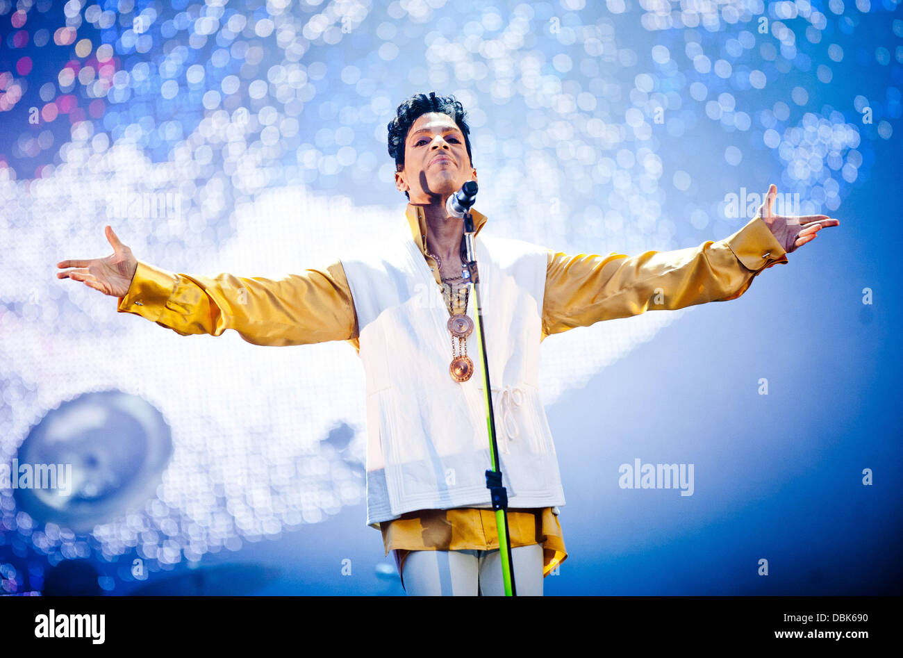 Prince performing live in concert at the Stade de France Paris, France ...