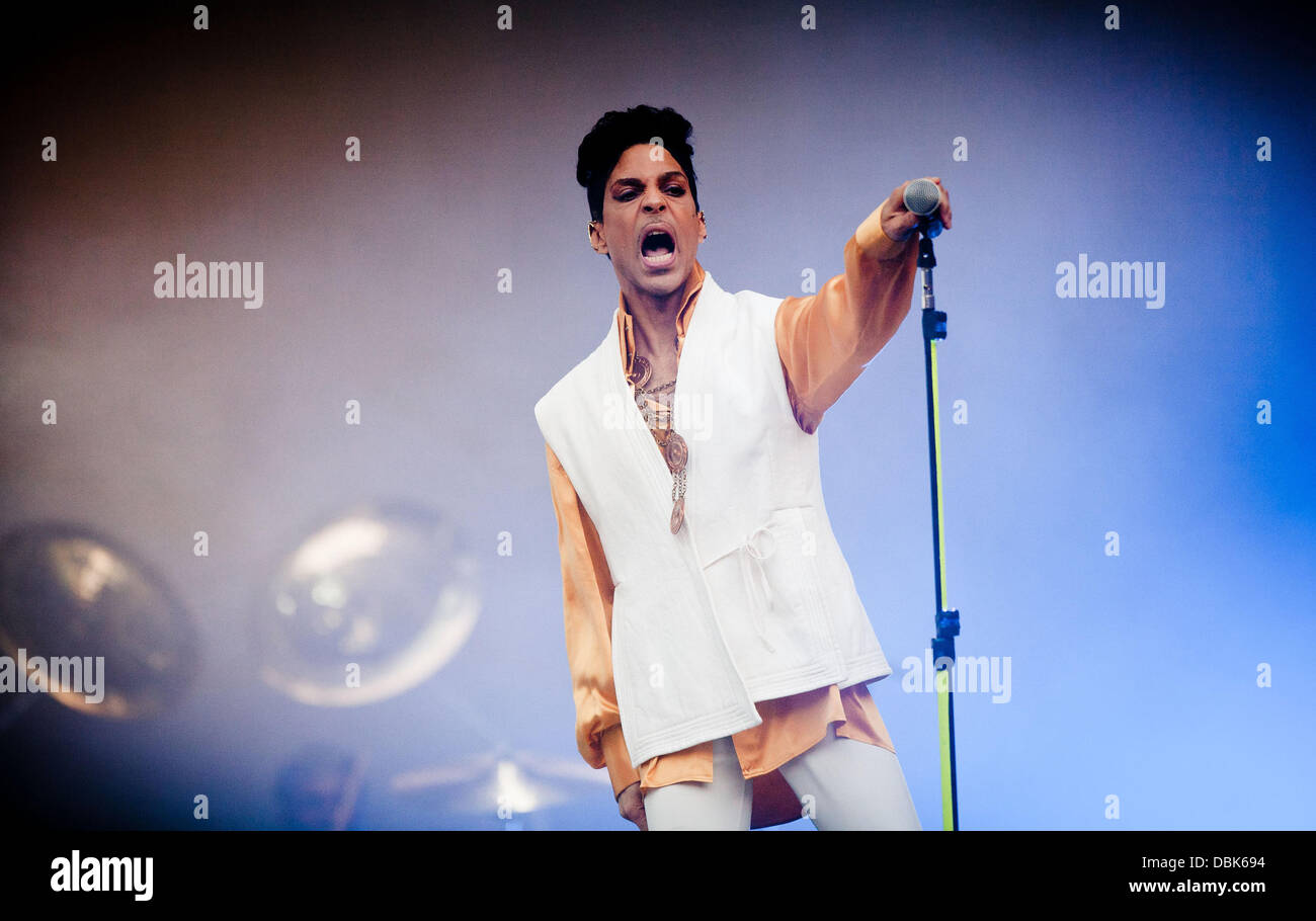 Prince performing live in concert at the Stade de France Paris, France ...