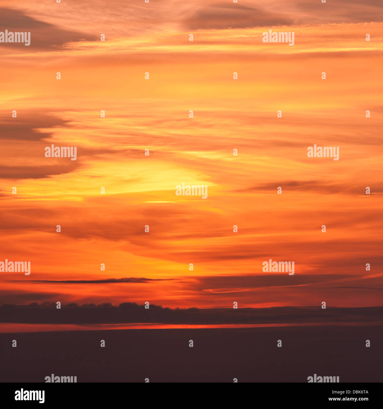 Dramatic fire sunset over the northern sea Stock Photo - Alamy