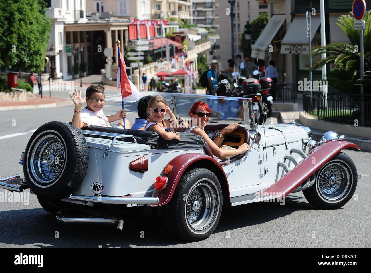 General view of Monaco Prince Albert and his fiancee Charlene Wittstock ...