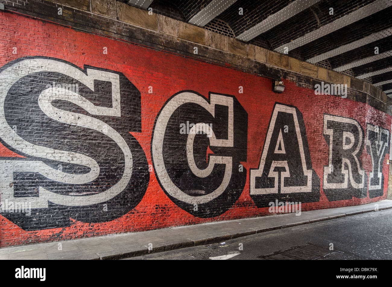 Graffiti Scary sign Stock Photo - Alamy