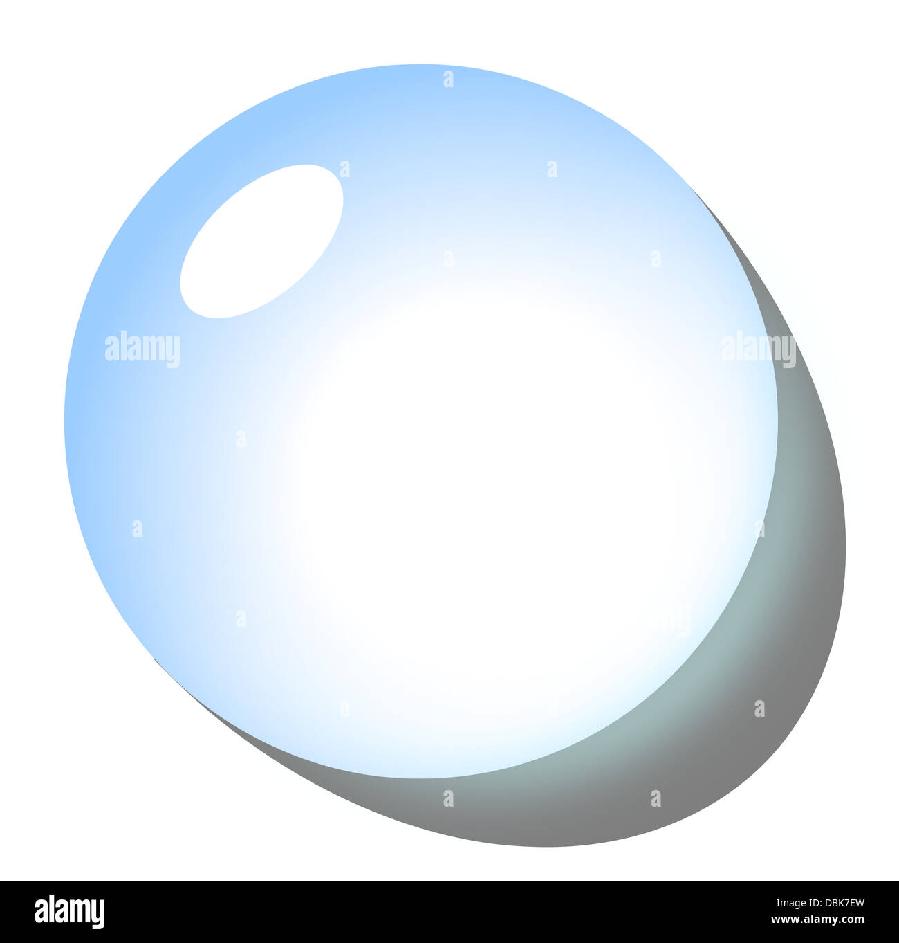 Blue drop icon with shadow on white background illustration Stock Photo ...