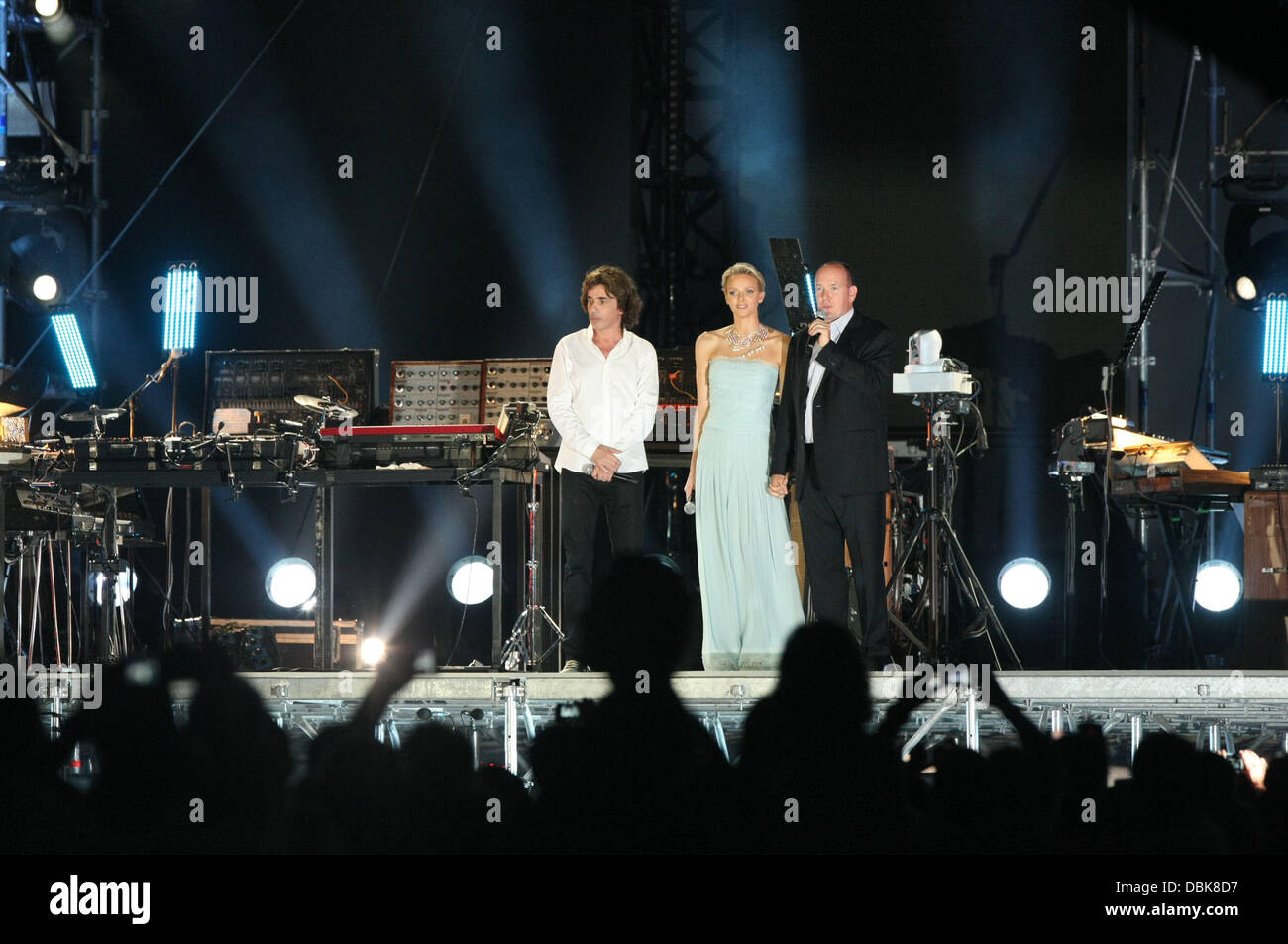 Jean-Michel Jarre, Prince Albert of Monaco and Princess Charlene of ...