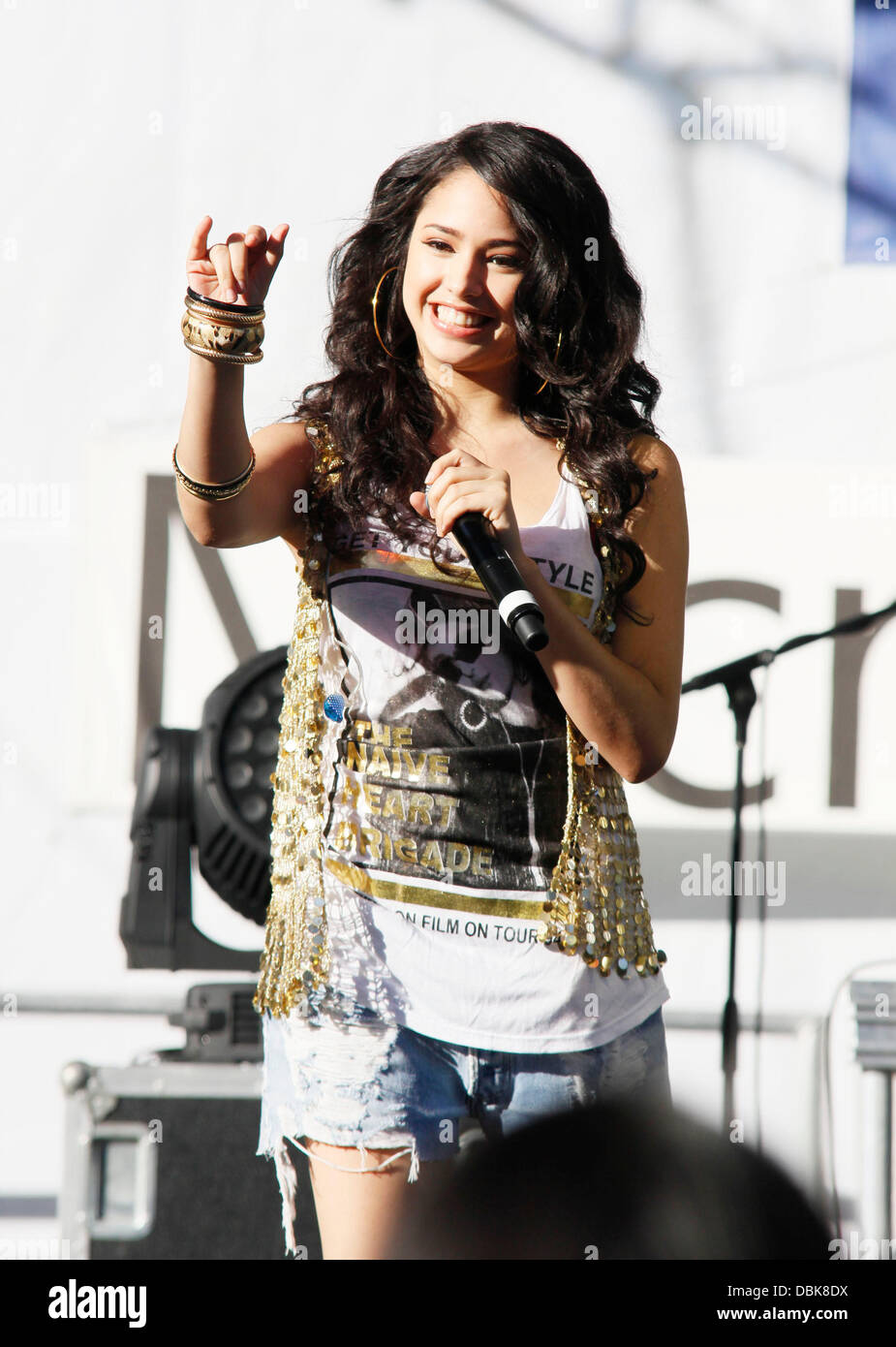 Jasmine V performing as the opening act at a concert sponsored by ...