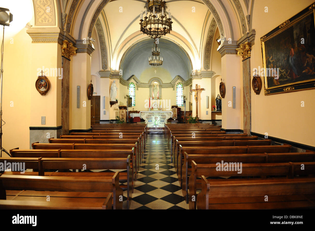 Interior view of the Sainte Devote Church where Prince Albert of Monaco ...