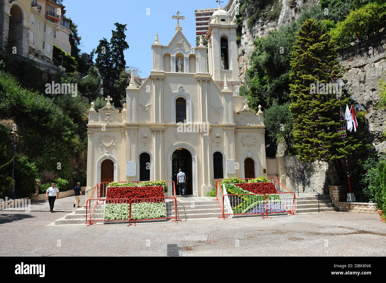 Exterior view of the Sainte Devote Church where Prince Albert of Monaco ...