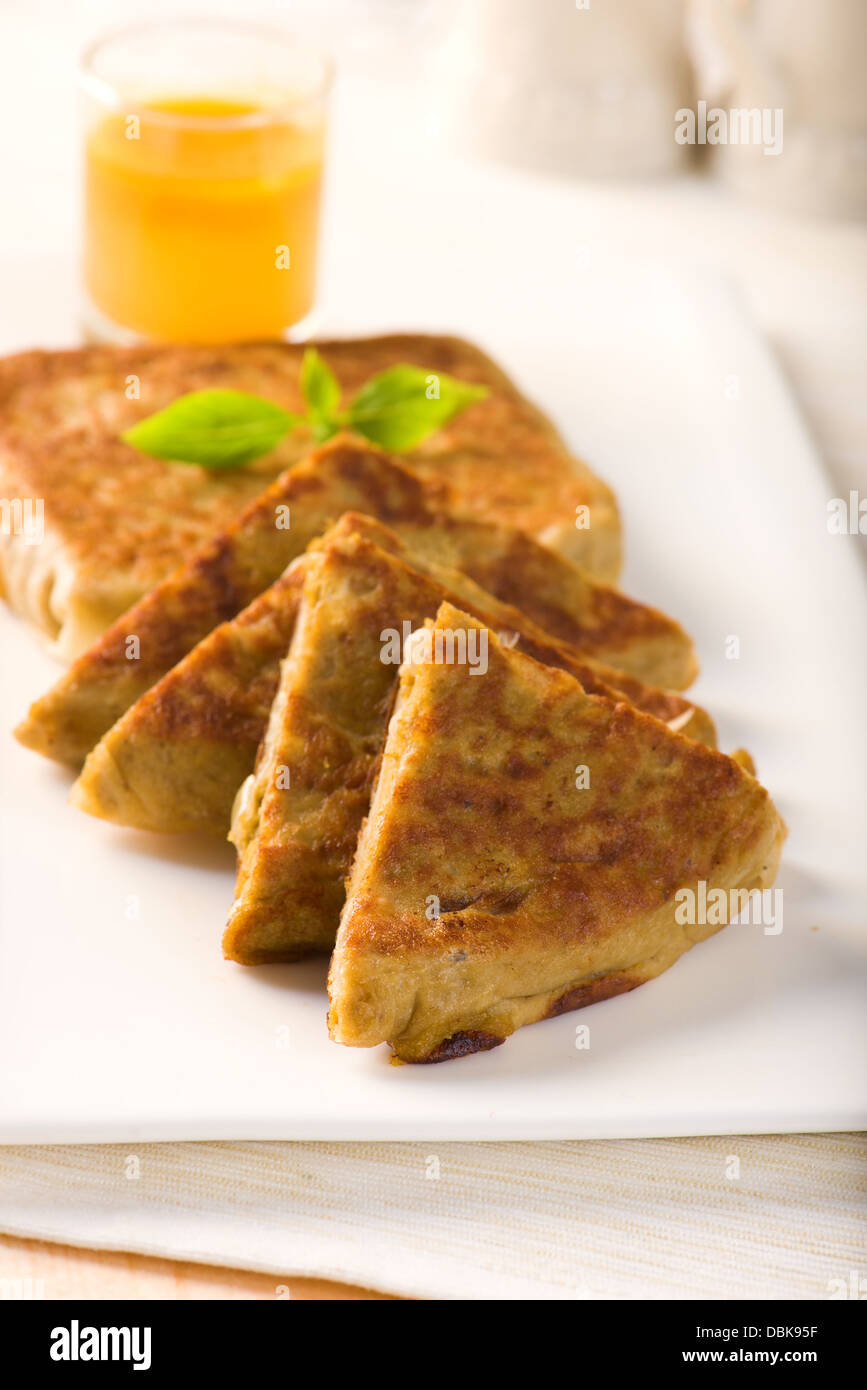mutabbaq a popular arab food where bread if stuffed with meat Stock ...