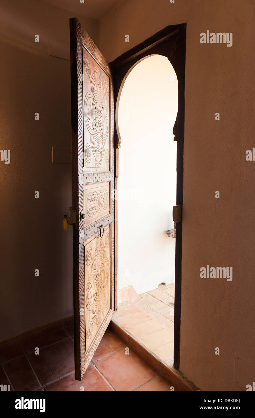 Arab style wooden door Stock Photo - Alamy