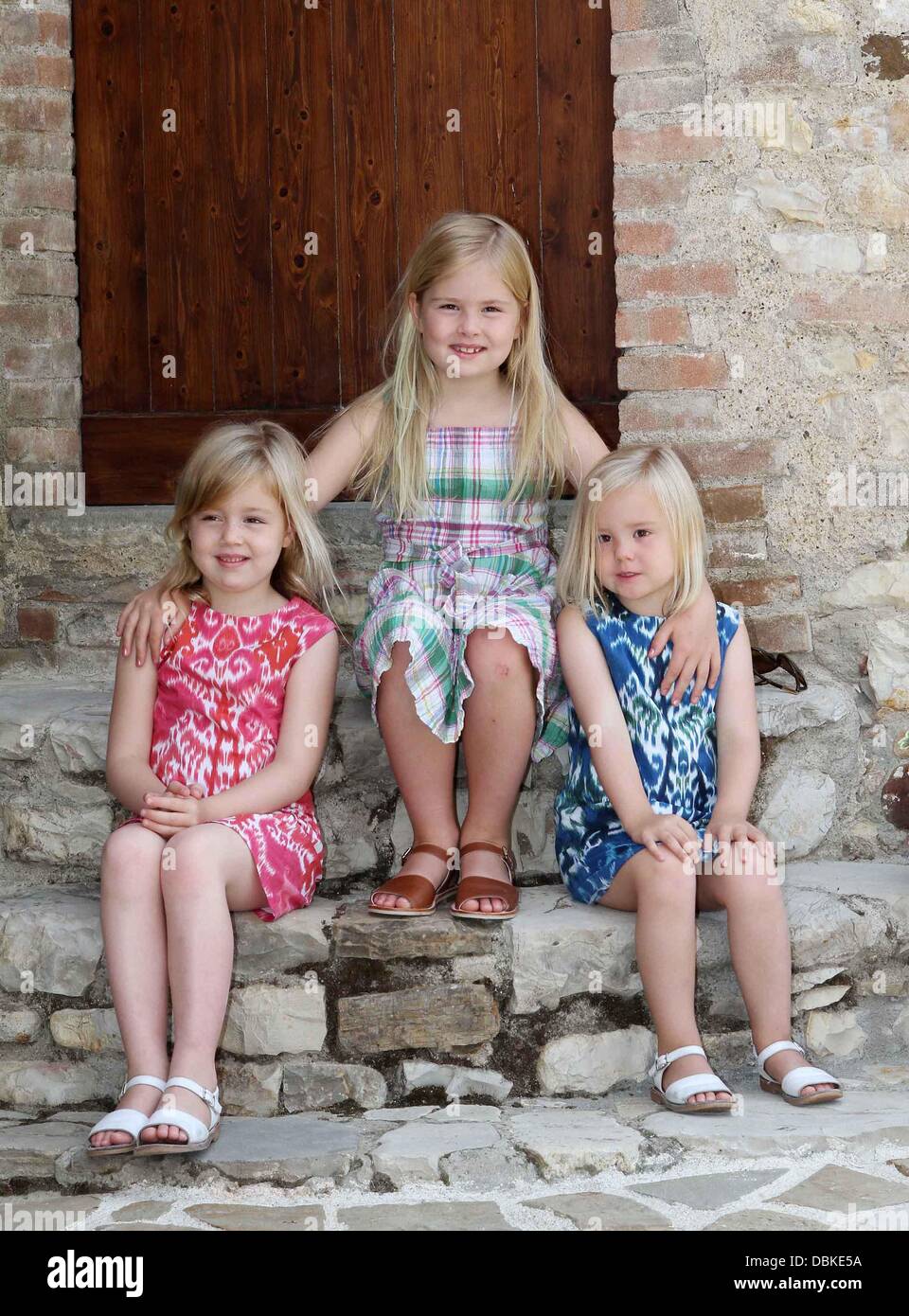 Princess Amalia, Princess Alexia and Princess Ariane pose for the media ...