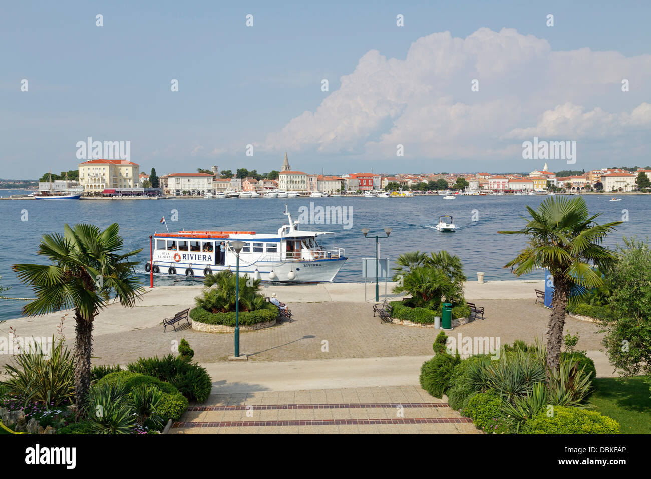 view of Porec from the island Sveti Nikola, Istria, Croatia Stock Photo ...