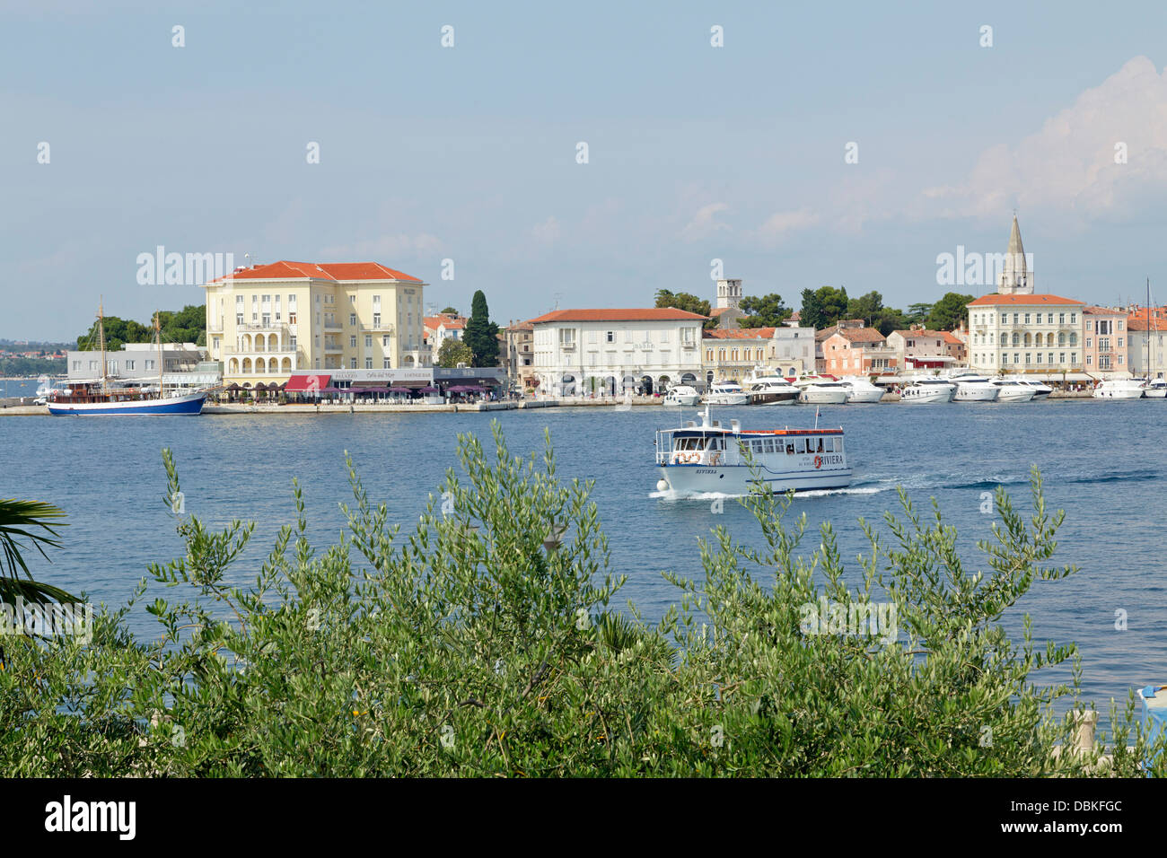 view of Porec from the island Sveti Nikola, Istria, Croatia Stock Photo ...