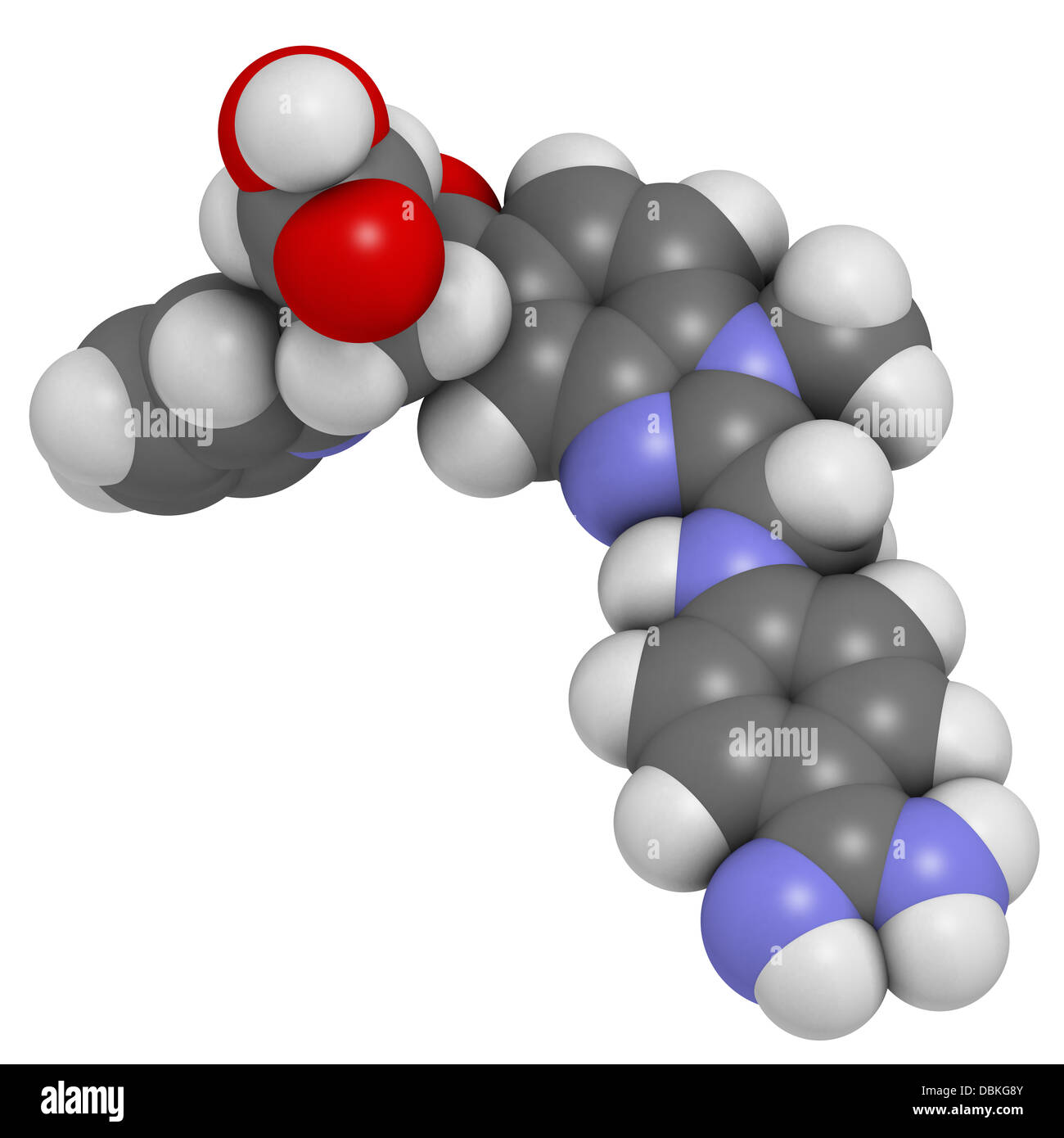 Dabigatran anticoagulant drug (direct thrombin inhibitor), chemical ...