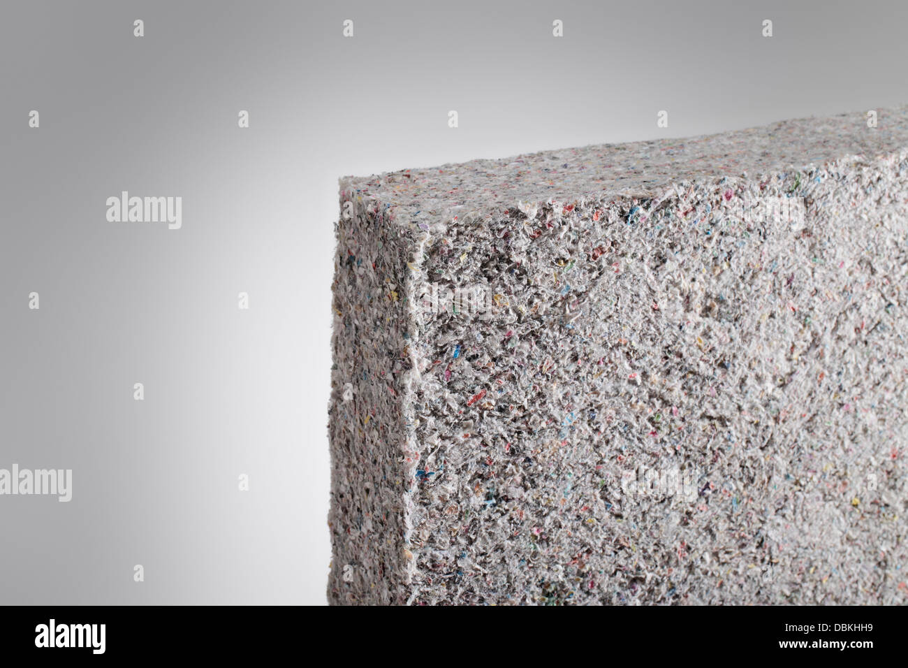 Cellulose insulation batt panel, made of recycled newspapers, used as ...