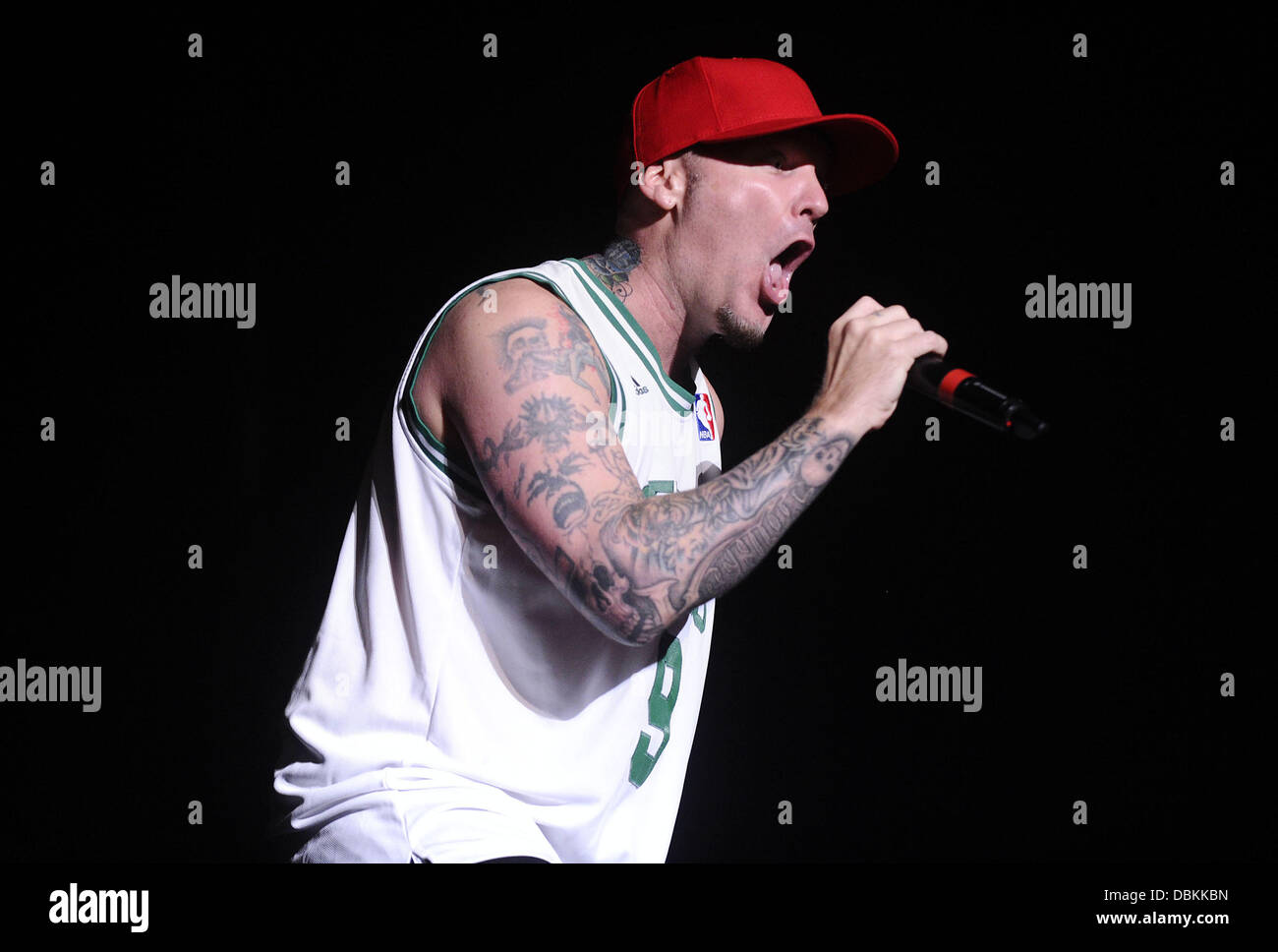 Fred Durst of American rockband Limp Bizkit performing at the Heineken ...