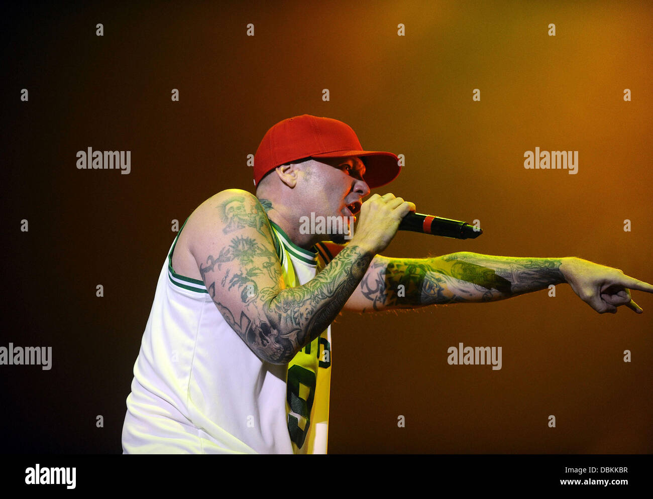Fred Durst of American rockband Limp Bizkit performing at the Heineken ...