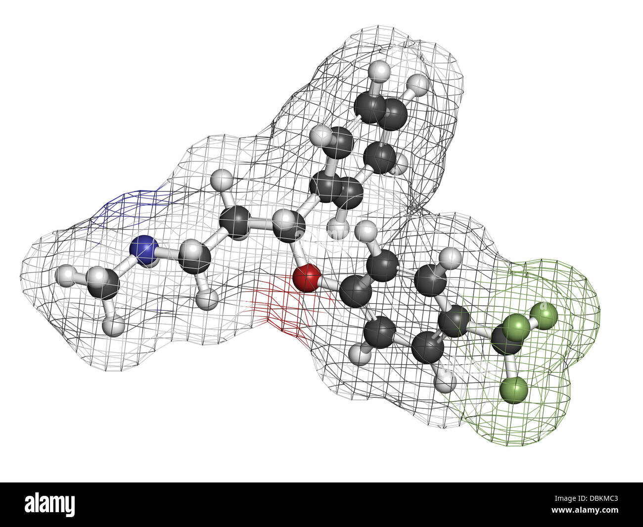 Fluoxetine antidepressant drug (SSRI class), chemical structure Stock ...