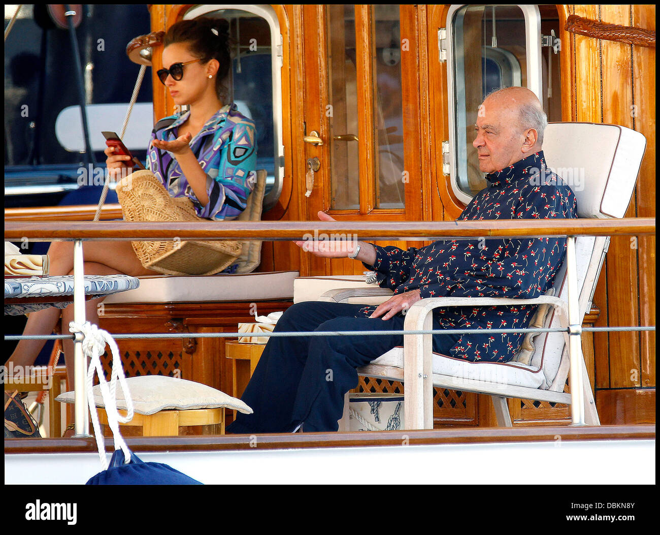 Mohamed Al Fayed relaxing on his yacht with friends in St. Tropez ...