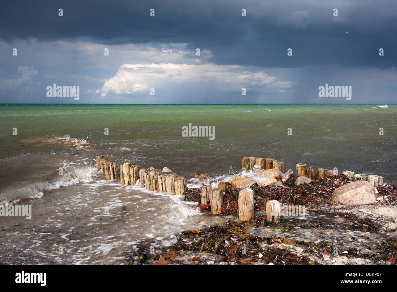 View form the beach. heavy rain over the sea Stock Photo - Alamy