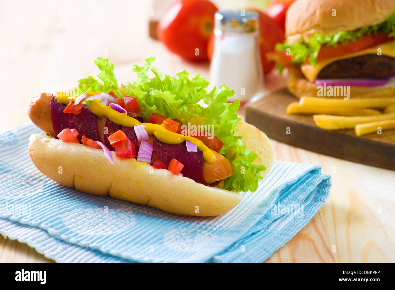 Hot dog and american fast foods Stock Photo - Alamy