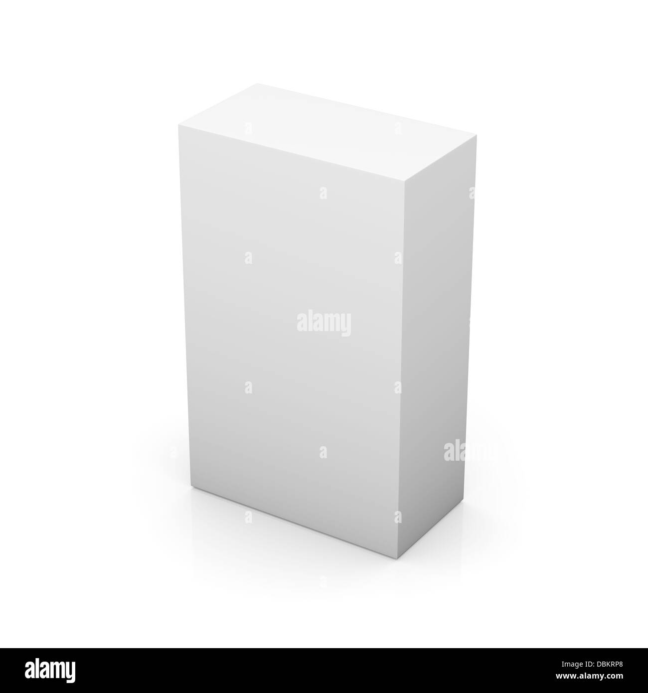 Blank box on white background with reflection Stock Photo - Alamy