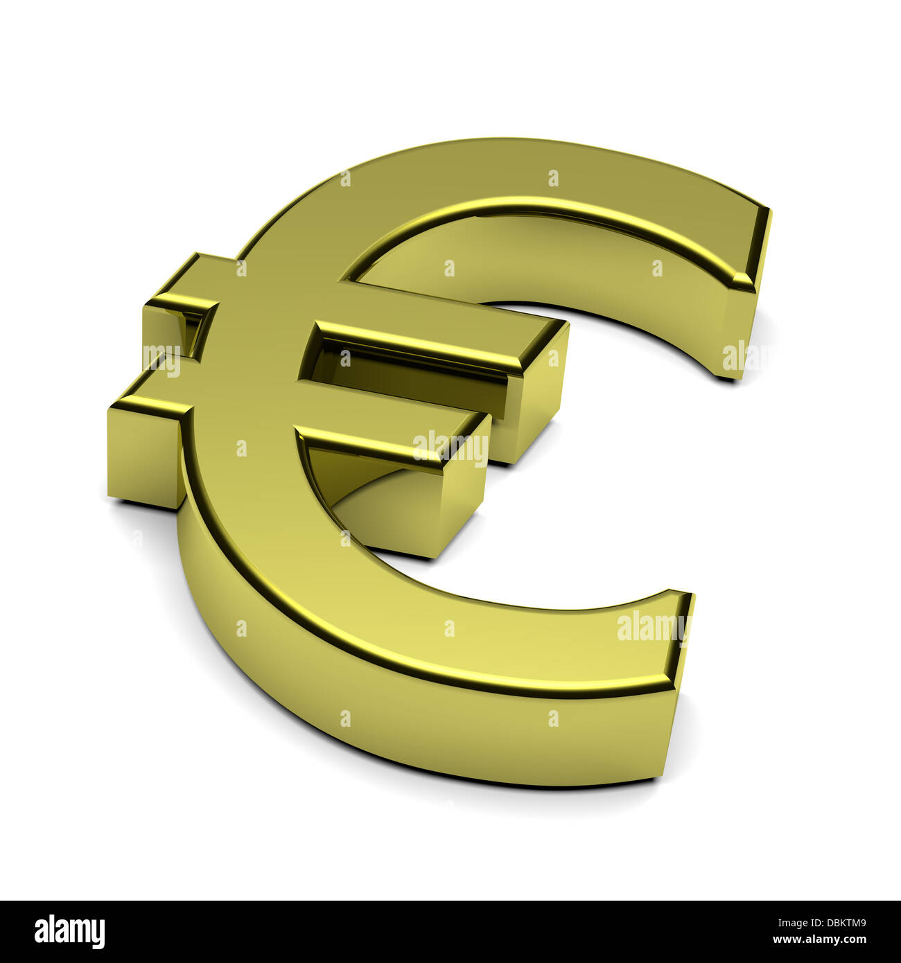 3D golden Euro currency sign isolated on white background illustration ...