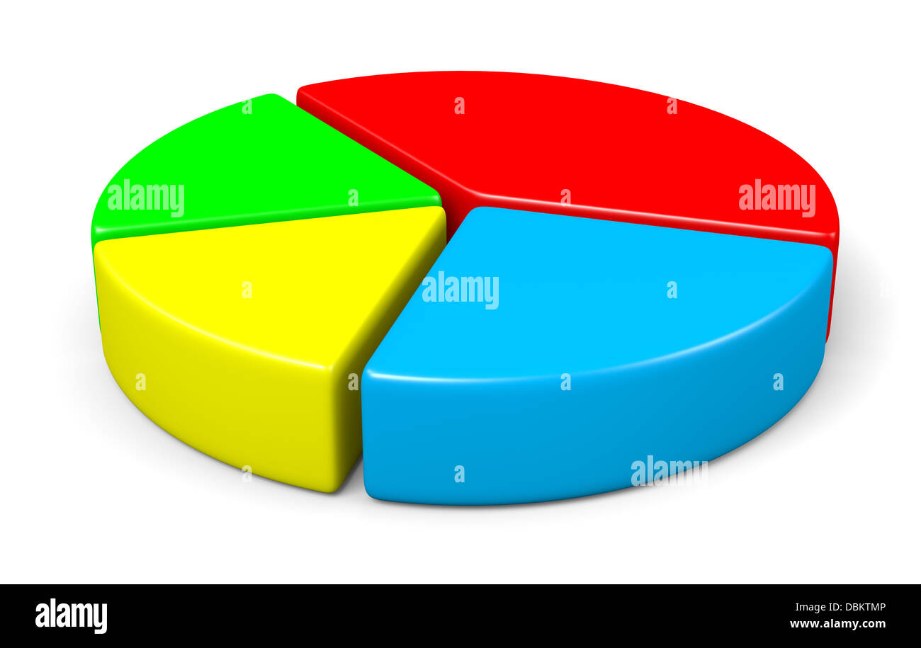 Colorful 3d pie diagram illustration on white background Stock Photo ...