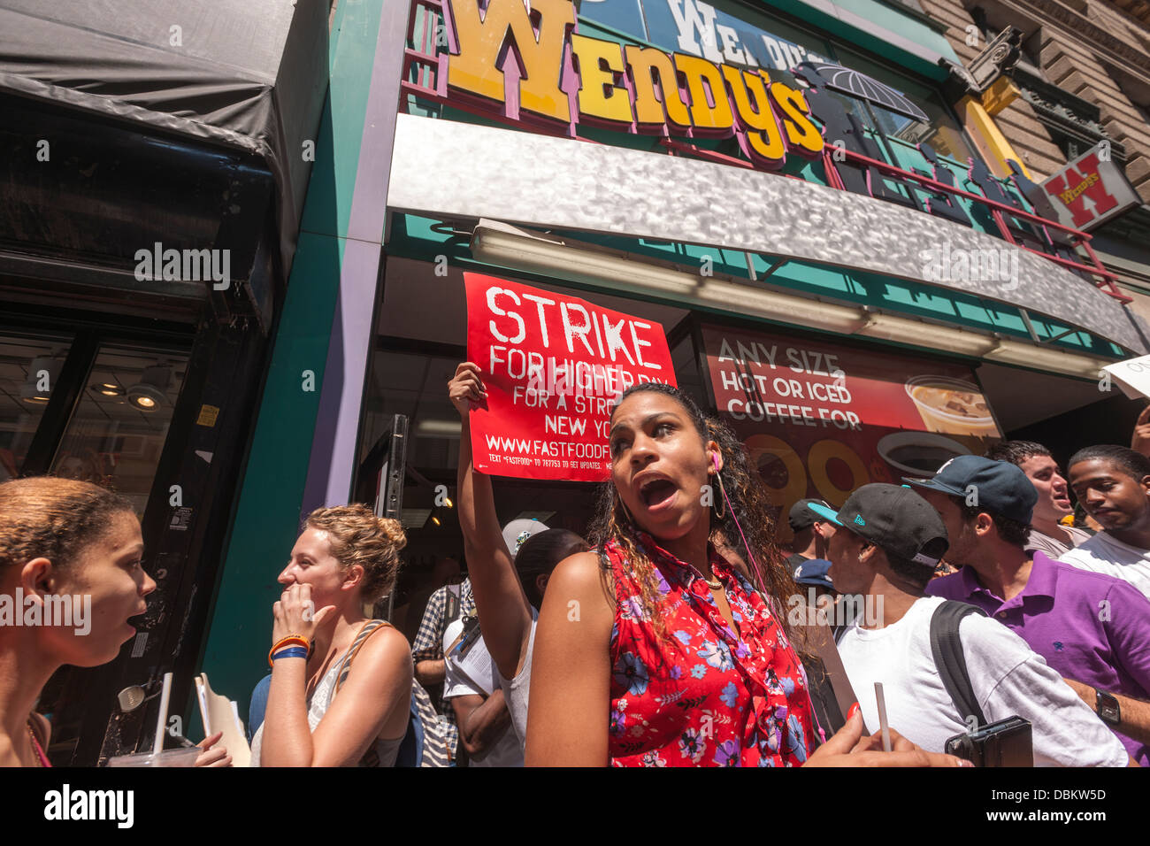 Workers at fast food restaurants engage in a one-day strike Stock Photo ...