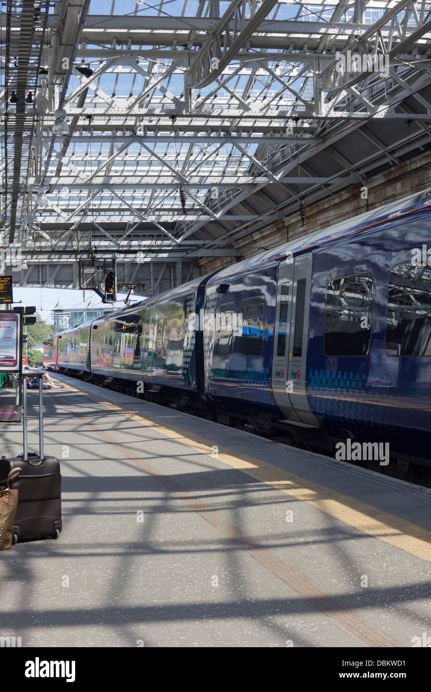 First Scotrail train standing at the platform in Waverley Station in ...