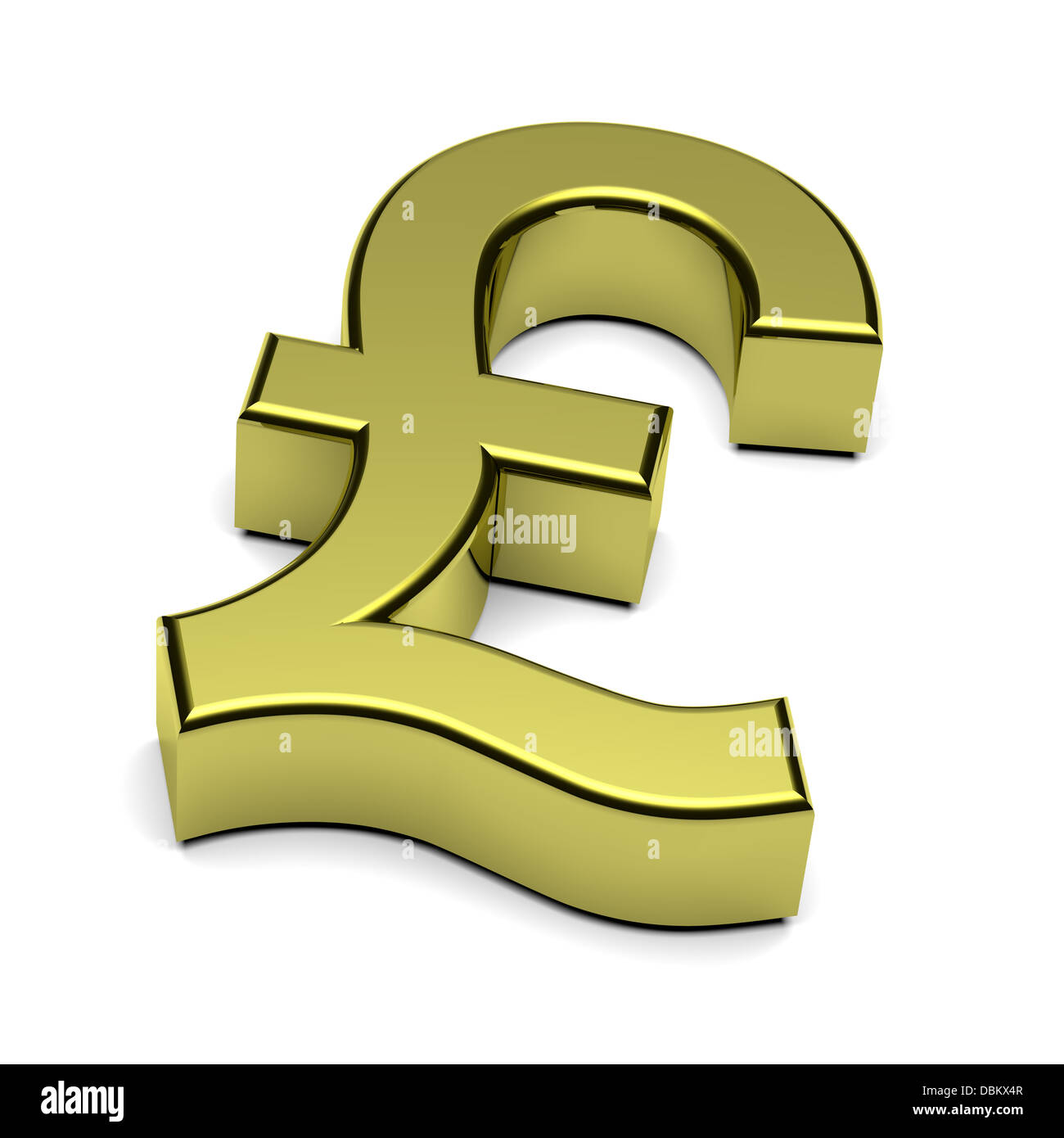 3D golden Pound Sterling currency sign isolated on white background ...