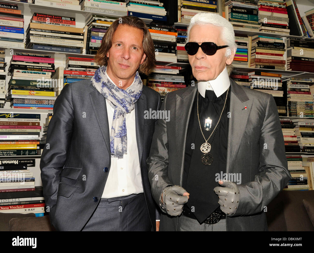 Alain Crevet and Karl Lagerfeld Karl Lagerfeld launches a pen he ...