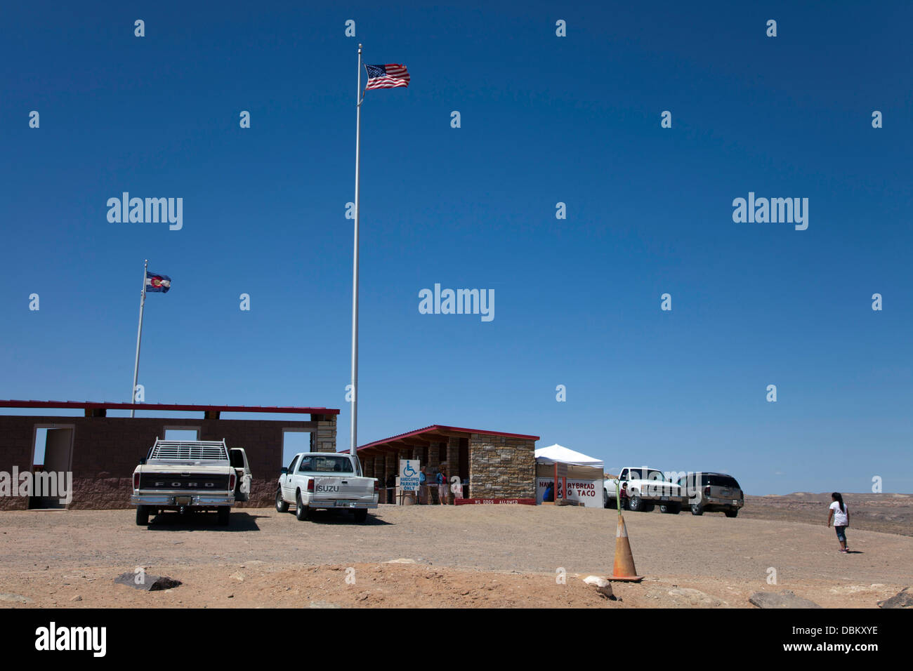 The Four Corners monument on the Navajo and Ute Mountain reservations ...
