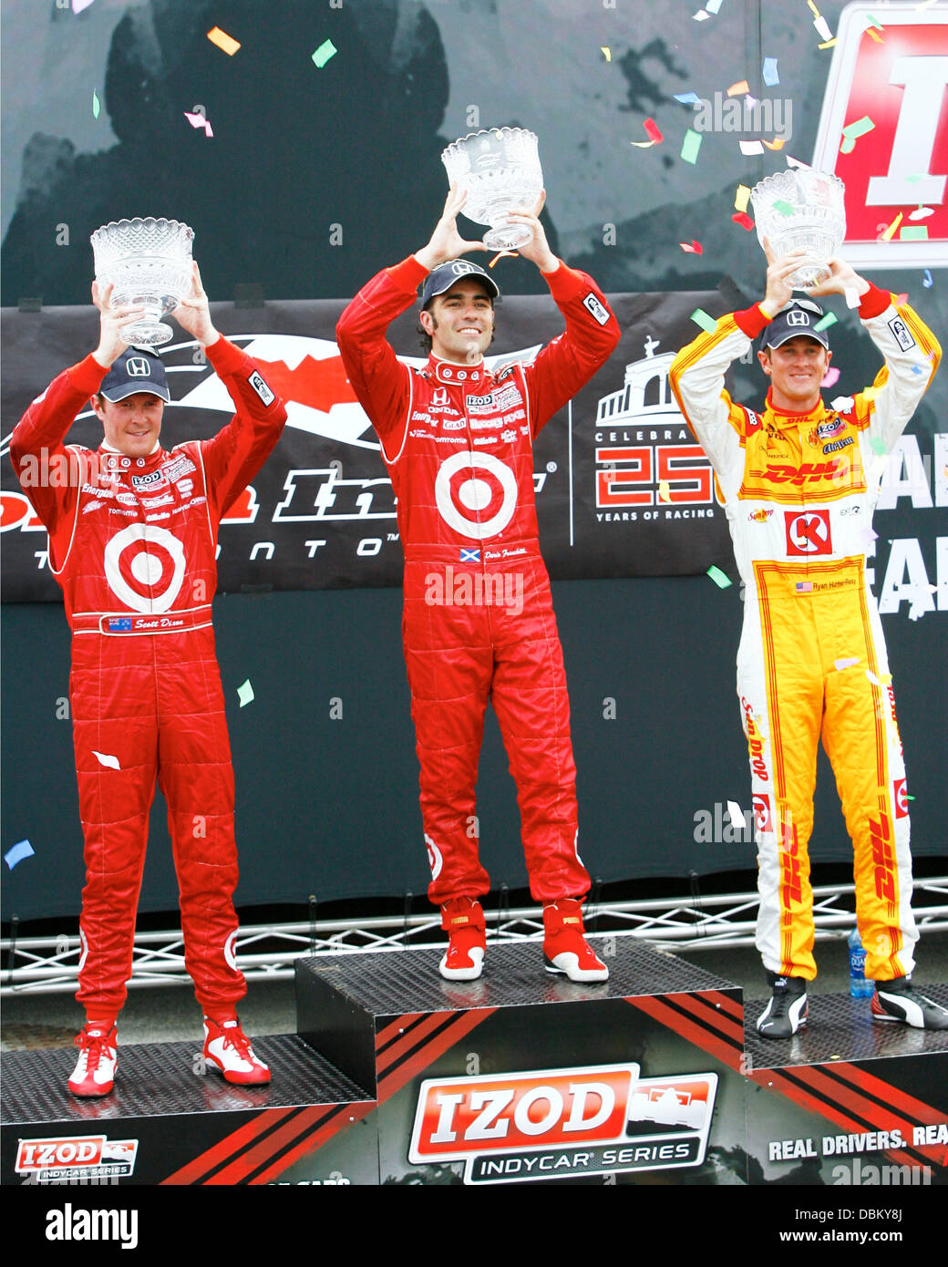 Scott Dixon, Dario Franchitti and Ryan Hunter-Reay Honda Indy Toronto ...