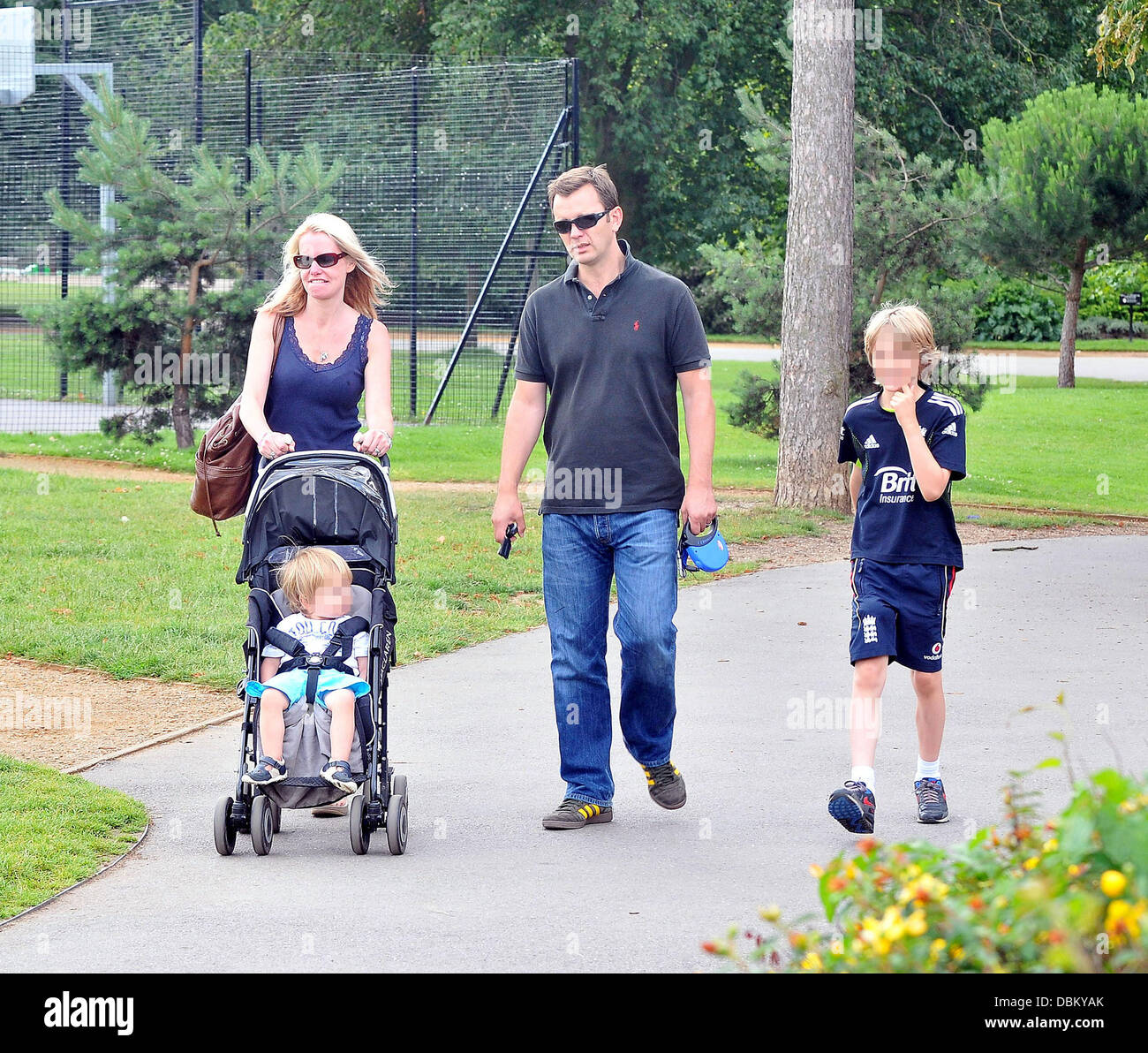 Andy Coulson at a park in south London with his family London, England ...