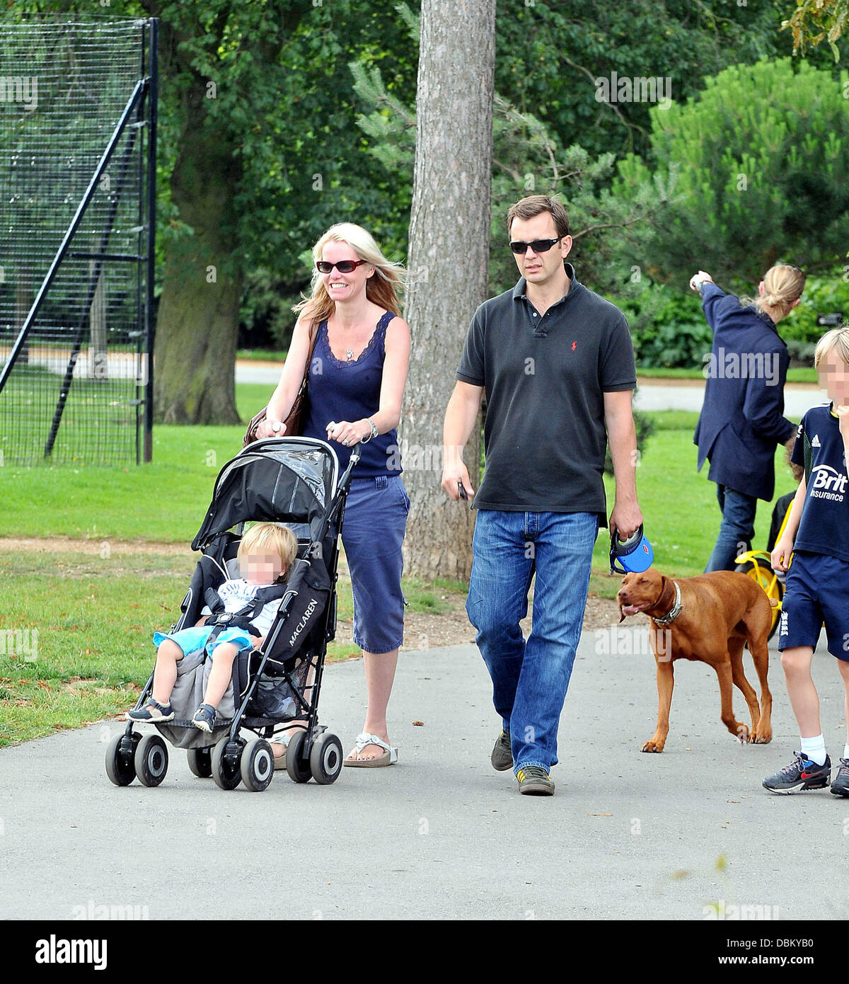 Andy Coulson at a park in south London with his family London, England ...