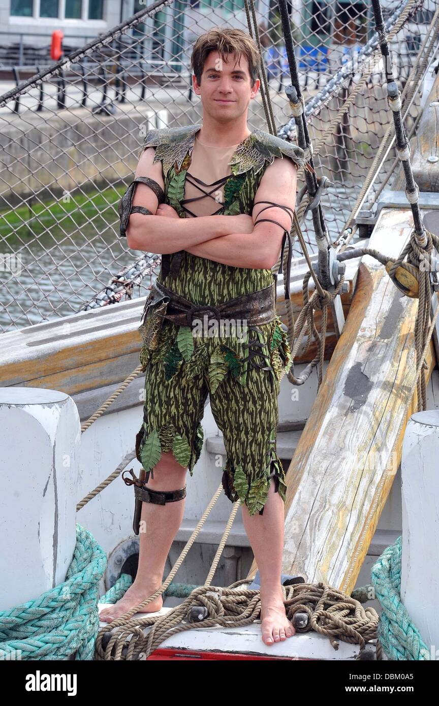 Daniel Boys as Peter Pan The cast of 'Peter Pan the Musical' Photocall ...