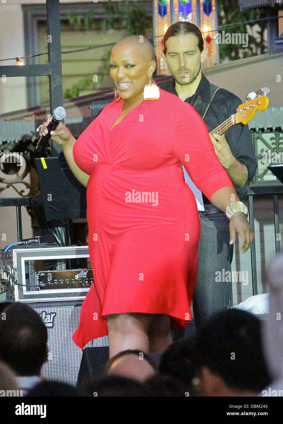 Frenchie Davis of TV show, The Voice performing on the entertainment ...