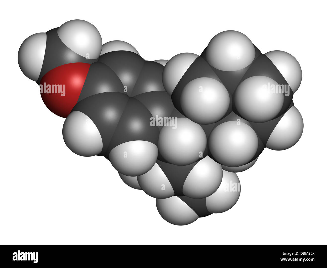 Venlafaxine antidepressant drug (SNRI class), chemical structure. Atoms ...