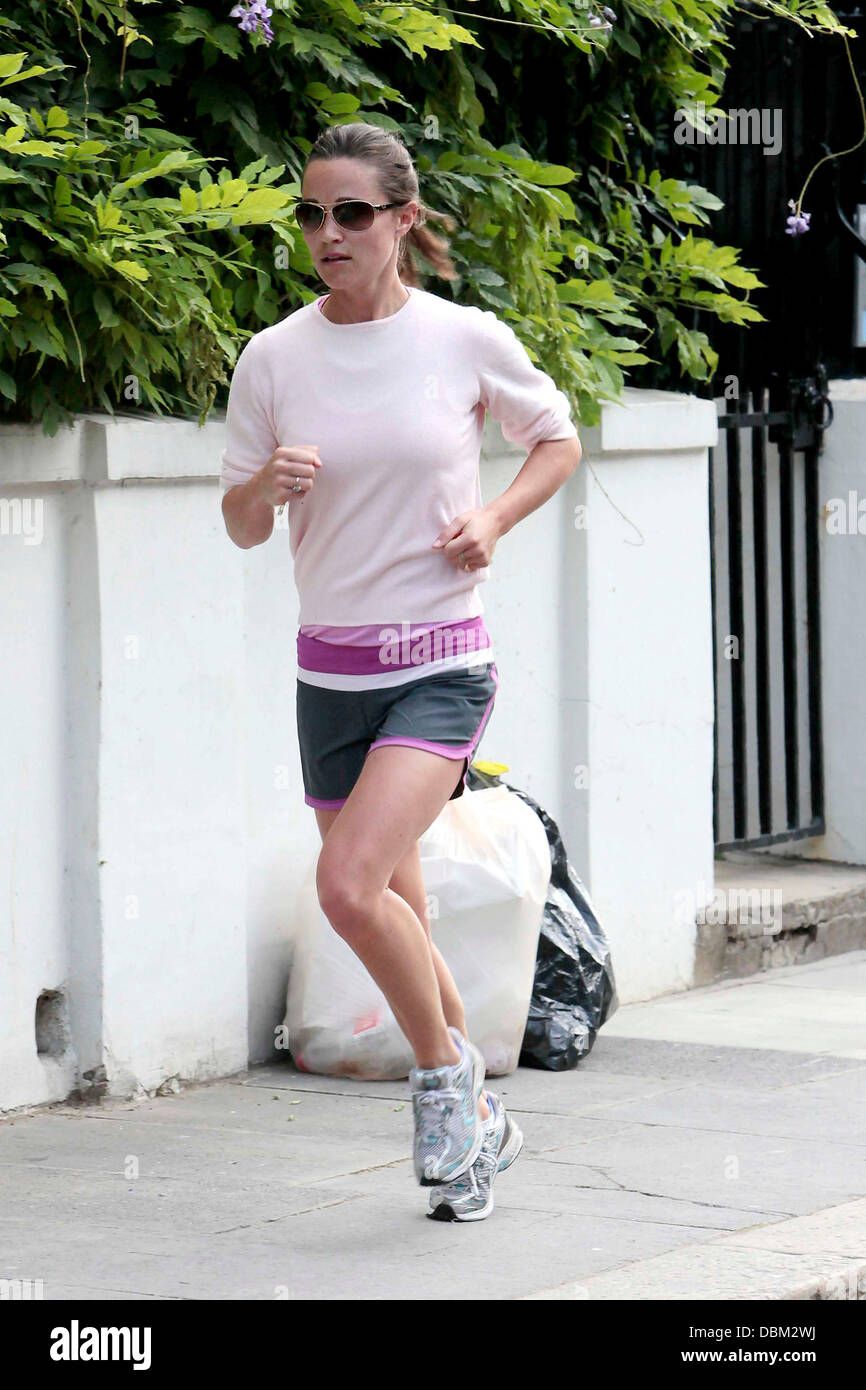 Pippa Middleton jogging in west London London, England - 14.07.11 Stock ...