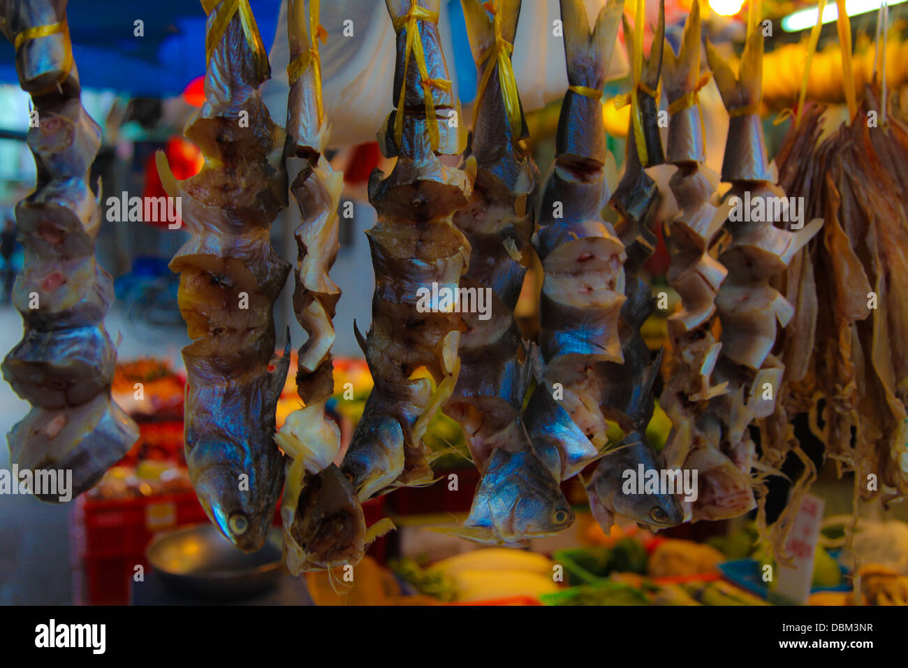 Chinese dried fish market stall food display Stock Photo - Alamy