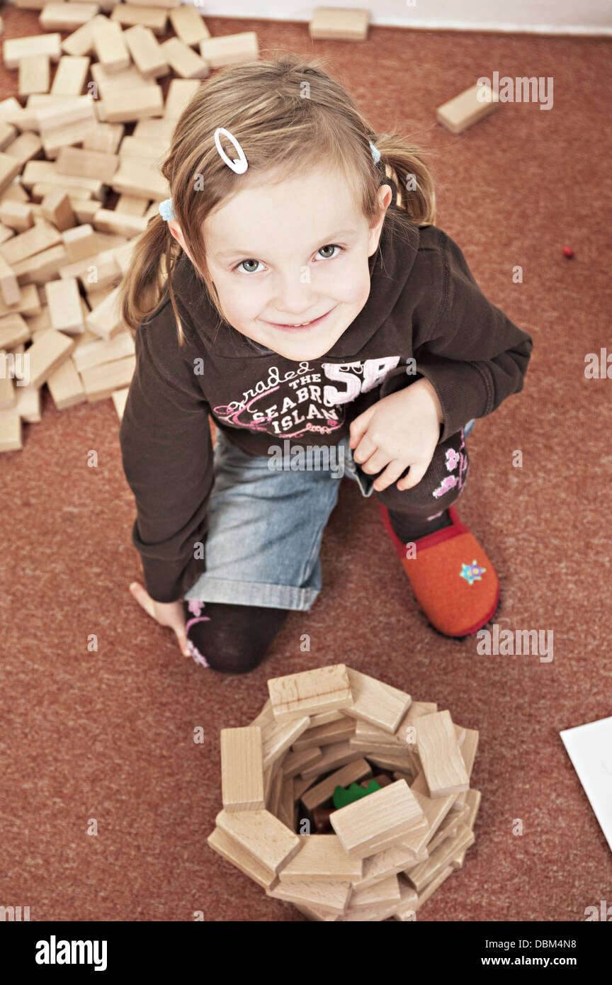 Tower Of Wooden Building Blocks, Kottgeisering, Bavaria, Germany ...
