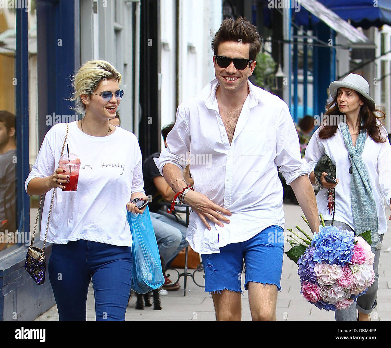 Nick Grimshaw and Pixie Geldof walking in Primrose Hill London, England ...