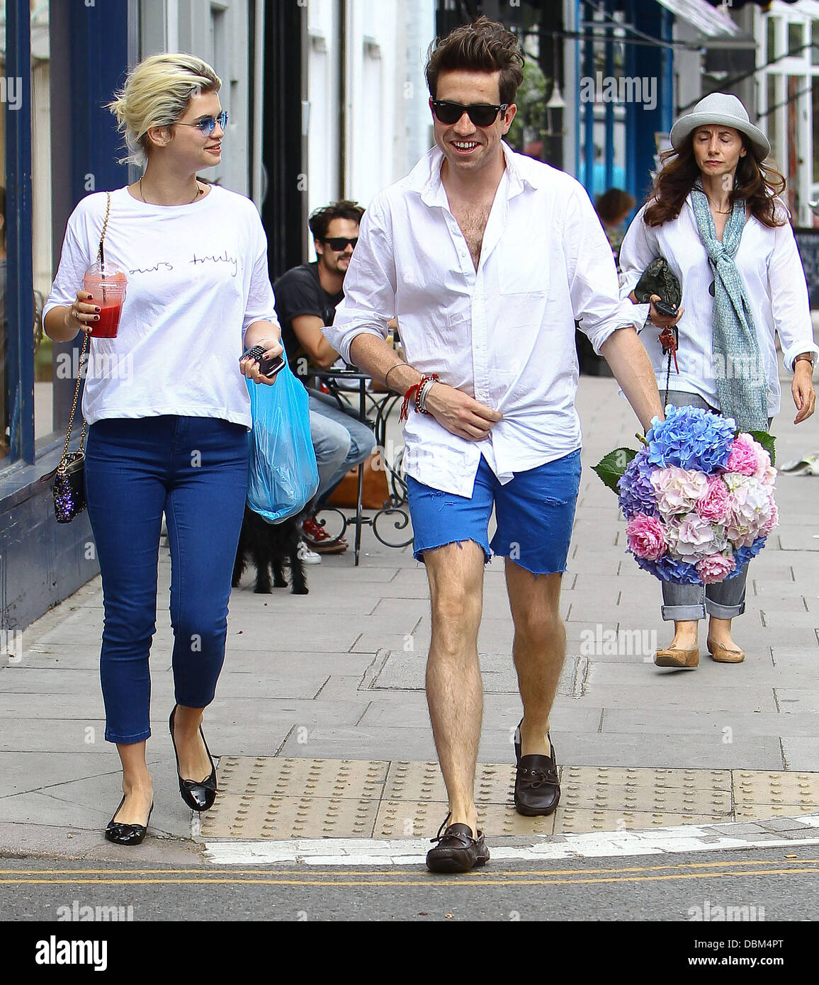 Nick Grimshaw and Pixie Geldof walking in Primrose Hill London, England ...