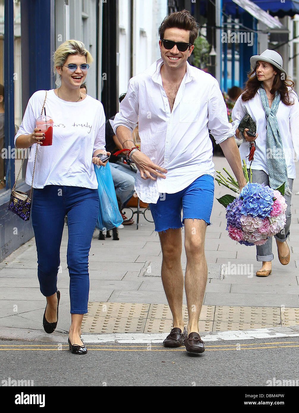 Nick Grimshaw and Pixie Geldof walking in Primrose Hill London, England ...