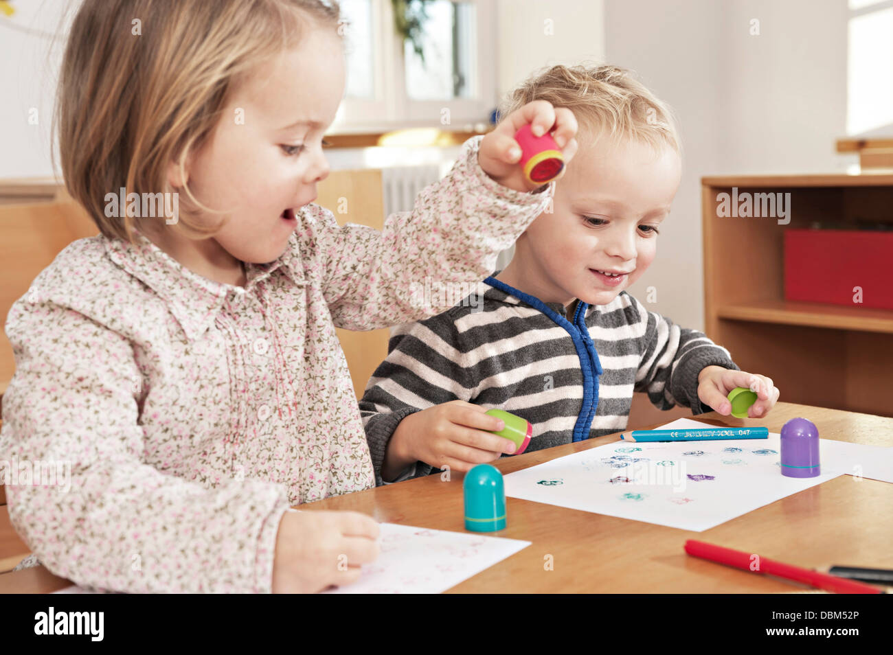 Children In Nursery School, Kottgeisering, Bavaria, Germany, Europe ...